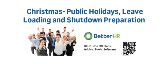 Christmas – Public Holidays, Leave Loading and Shutdown Preparation ...